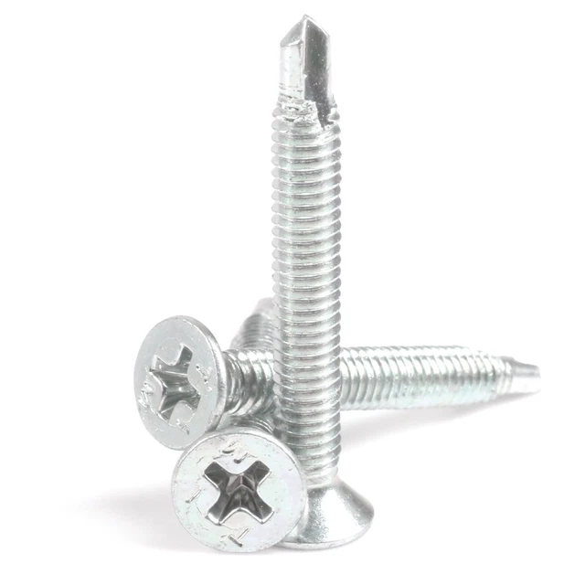 CHOOSE QUANTITY ZINC SELF-DRILLING PVC-u SCREWS Window Frame Fixing M4 ...