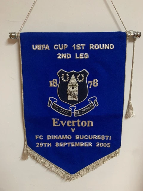 BANDERIN EVERTON FOOTBALL club match worn vs fc dinamo bucarest copa ...