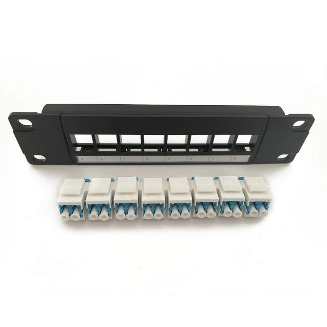 ETHERNET PATCH PANEL LC Optical 8 Port RJ45 Wall Rack Mount Keystone ...
