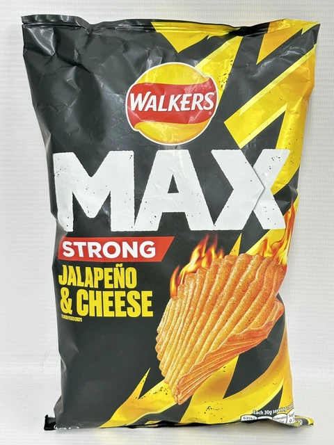 WALKERS MAX STRONG STRONG Jalapeño & Cheese Flavour Potato Crisp 140g ...