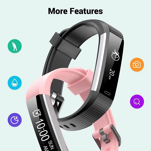 RUNLIO FITNESS TRACKER with Sleep Monitor, Activity Pink, Pink £33.19 ...