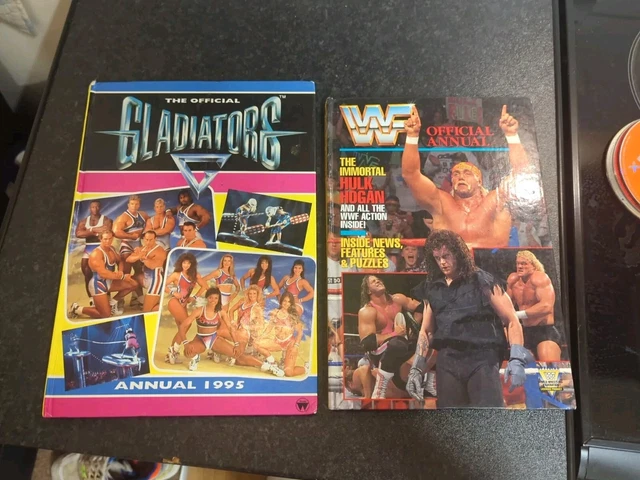 GLADIATORS 1995 & Wwf 1992 Official Annuals Fan Club / Unclipped £20.00 ...