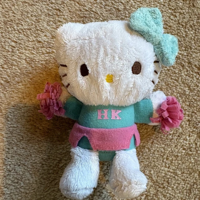 RARE BLUE SANRIO Hello Kitty Cheerleader Soft Toy Plush 2010 small £10. ...