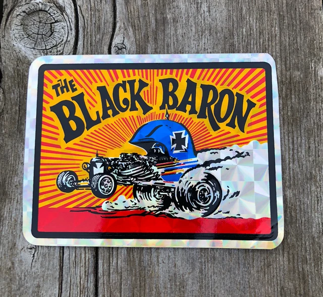 VINTAGE PRISMATIC DECAL THE BLACK BARON 4” 1980s Prism Sticker NOS £11. ...