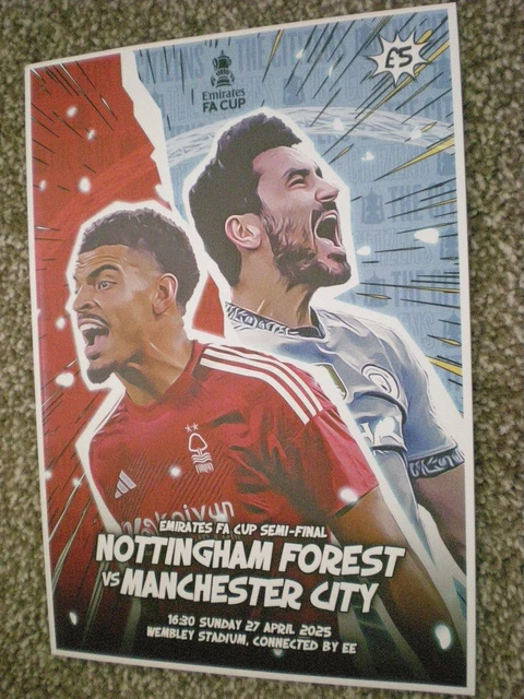 NOTTINGHAM FOREST V MANCHESTER CITY, FA CUP SEMI-FINAL, MAY 2025,MINT ...