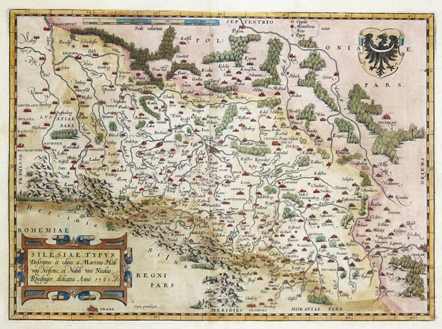 SLESIA SLASK ORIGINALE Incisione Cartina Geografica Ortelius 1574 EUR ...