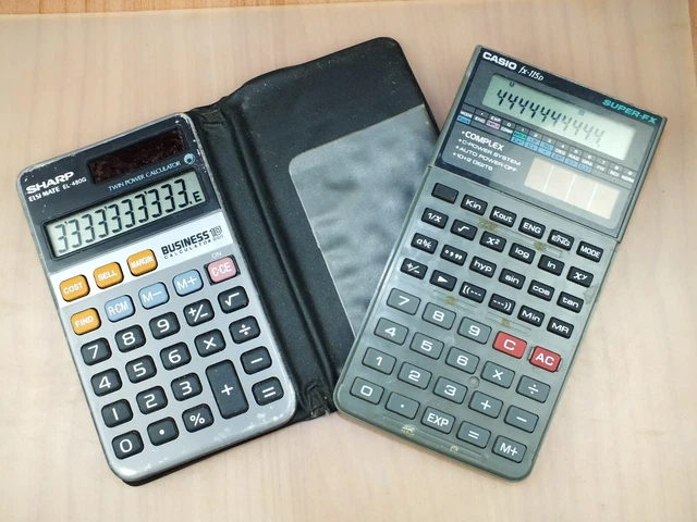 VINTAGE CALCULATOR CASIO FX-115D and Sharp Elsi Mate EL-480G Working ...
