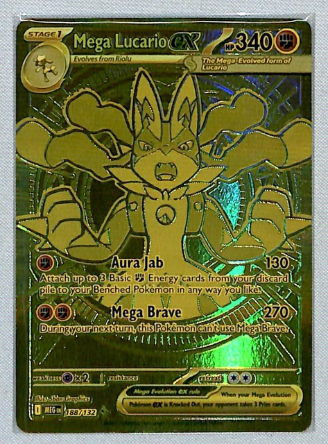 MEGA LUCARIO EX 2025 Mega Evolution Gold Ultra Rare #188 *MOU* $1,495. ...