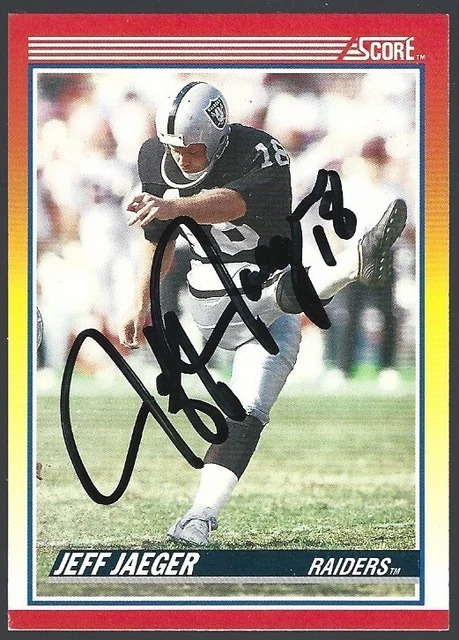 JEFF JAEGER 1990 Score Football IP autographe signé #287 carte EUR 6,60 ...