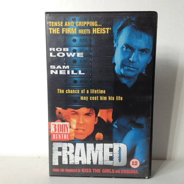 FRAMED VHS VIDEO cassette UK EX-RENTAL BIG-BOX ROB LOWE SAM NEILL £4.50 ...