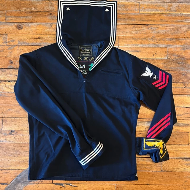 US NAVY ~ Vtg Crackerjack Jumper Uniform w Liberty Cuffs & Side-Zip ...
