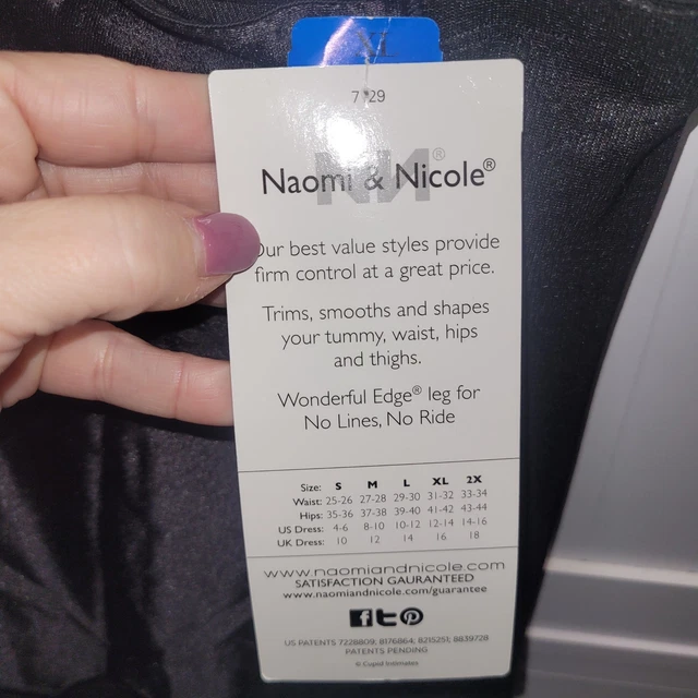 NAOMI NICOLE FIRM Control Wonderful Edge Shapewear Shorts Black Size XL ...