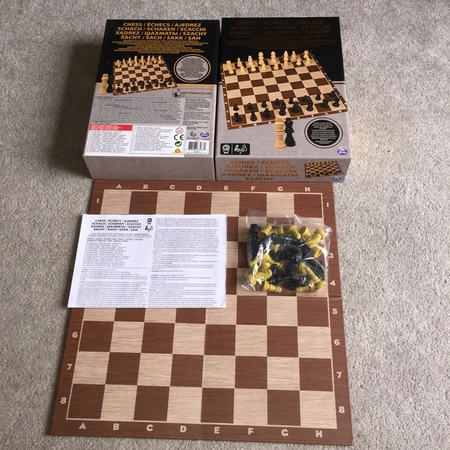 SPIN MASTER CHESS Board Game Set - NEW - Wooden Chess Pieces 2 players ...