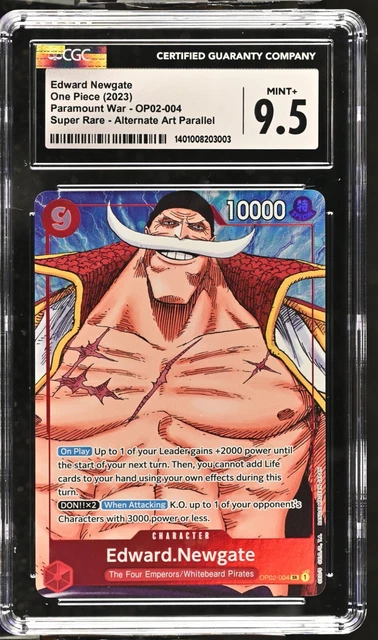 ONE PIECE TCG Edward Newgate OP02-004 Alt Art Paramount War CGC 9.5 MINT + EUR 69,77 - PicClick IT