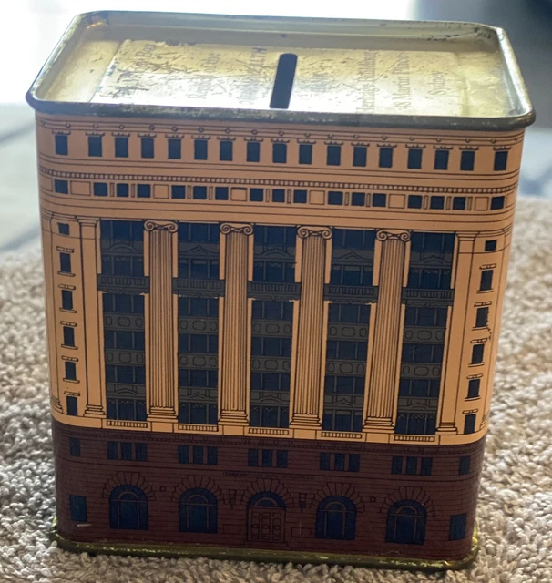 VINTAGE COMMONWEALTH BANK Of Australia Tin Metal Money Box Piggy Bank ...