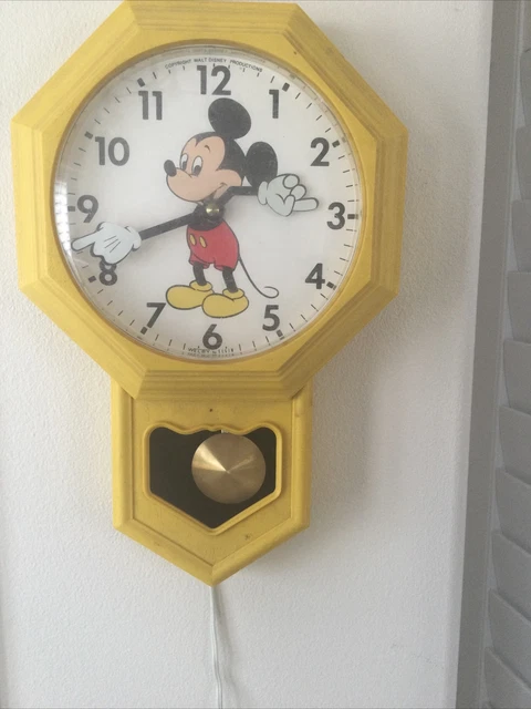 WALT DISNEY MICKEY Mouse Wall Clock. Yellow. $43.00 - PicClick