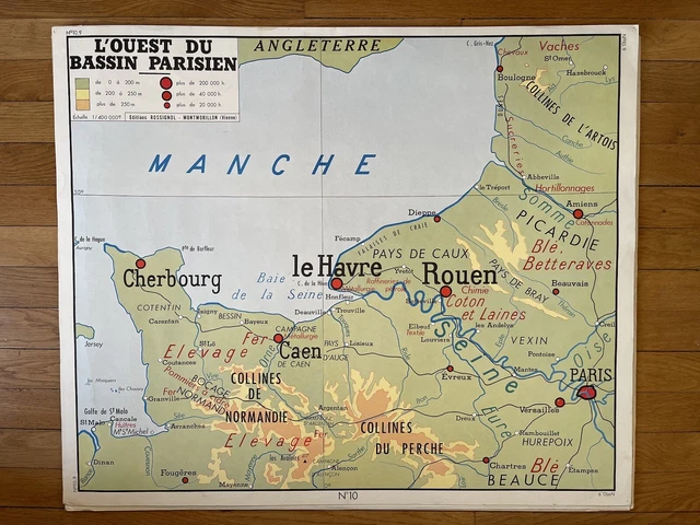 ANCIENNE AFFICHE SCOLAIRE 1960 double face ROSSIGNOL - Alpes / Côte ...