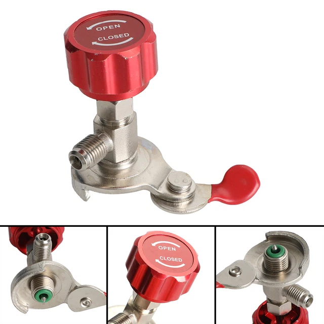 VANNE DE DISTRIBUTION R134A 1/4" Sae Réfrigérant A/C Peut Robinet ...