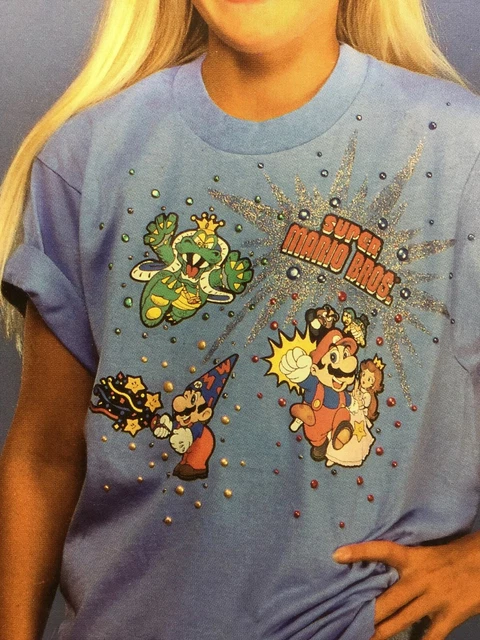 RARE TRANSFERT VINTAGE 1990 Super Mario Bros Fer "Mario Magic" Neuf ...