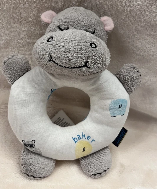 TED BAKER HIPPO Rattle Soft Toy grey Very Rare £6.99 - PicClick UK