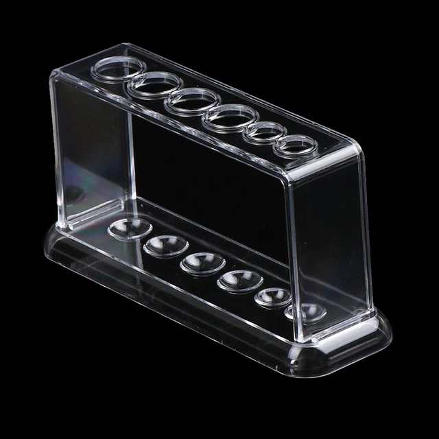 PLASTIC CLEAR TEST Tube Rack 6 Holes Stand Lab Test Tube Stand Shelf_zq ...