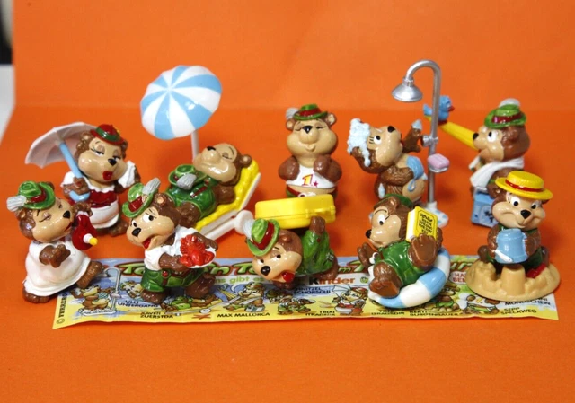 SERIE COMPLETA CON cartina sorpresine Kinder Ferrero Orsetti anno 1999 ...