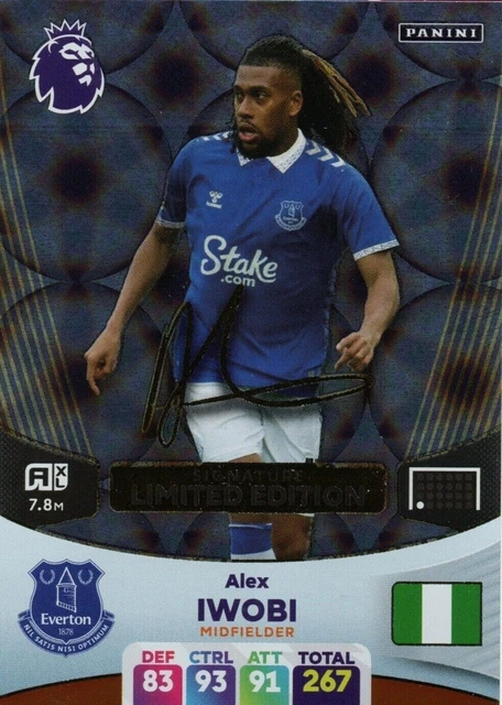 PREMIER LEAGUE ADRENALYN 2024 23 24 Alex Iwobi Signature Autograph ...