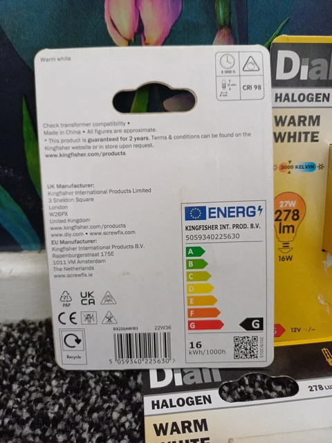 DIALL 20X G4 HALOGEN Warm White 27w 278 Lumen 16w BULBS ( BULK BUY ...