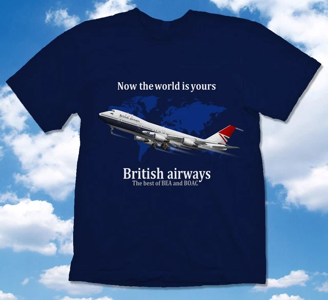 BRITISH AIRWAYS &NEGUS& Boeing 747 Jumbo Jet T-Shirt - Planespotting ...