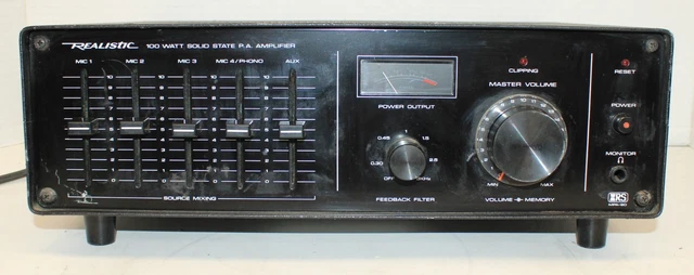 VINTAGE REALISTIC PUBLIC Address Amplifier 32-2024 Power Tested AS IS # ...