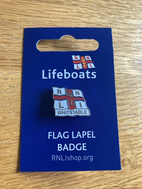 RNLI LIFEBOAT CHARITY Flag Pin Badge - Whitstable £6.00 - PicClick UK
