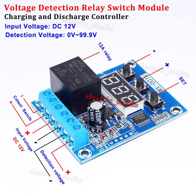 DC VOLTAGE DETECTION Module Charge Discharge Monitor Over Low Controller Switch EUR 9,23 ...