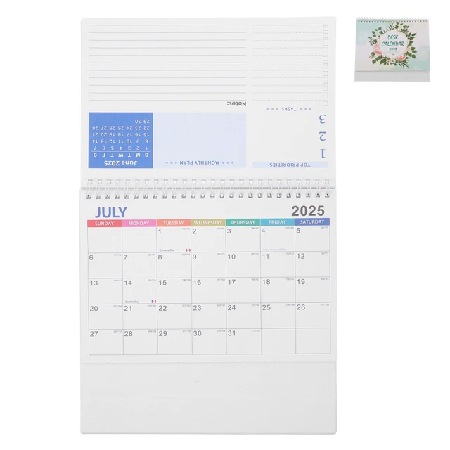 DESK CALENDAR 2025 Standing Flip Calendar 2025 Flip Calendar With Twin ...