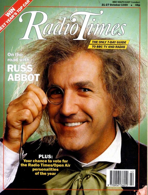 RADIO TIMES MAGAZINE 1989/27/10 Russ Abbot. Timothy West. Tom Cruise ...