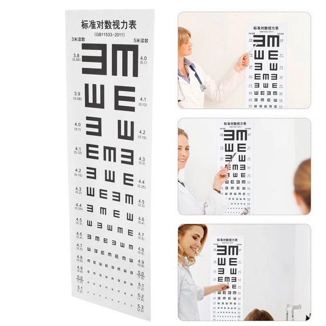 STANDARD EYE CHART Eye Vision Test Chart Kids Eye Chart £5.60 - PicClick UK