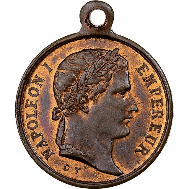 FRANCE, MÉDAILLE, INAUGURATION du Tombeau de Napoléon Ier, 1853, Laiton ...