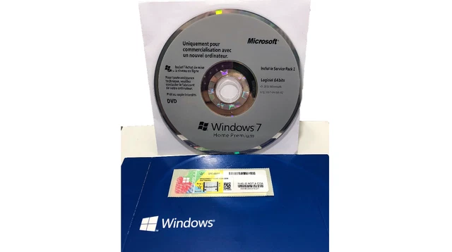 MICROSOFT WINDOWS 7 Home Premium Sp1 format DVD 64 bit licence scellé ...