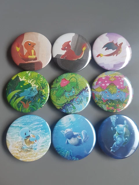 9 BADGE PINS Cartes Pokemon 151 - Tortank Dracaufeu Florizarre EUR 19 ...