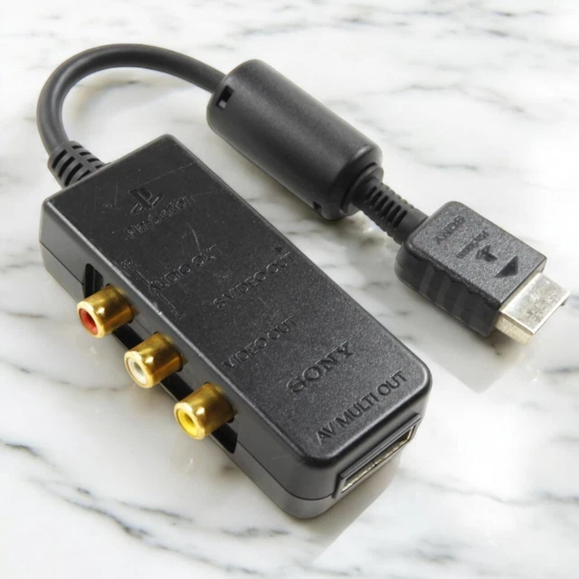SONY PS2/PS1 OFFIZIELLER RCA AV S-Video Adapter SCPH-10130 Playstation ...