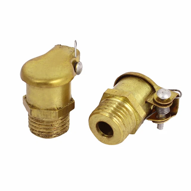 10MM THREAD DIA Lubricating Spring Cap Copper Grease Oil Cup Brass Tone ...