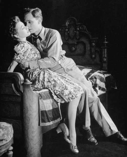 ACTOR WILLIAM PRINCE and unidentified actress performing in a - 1940s ...