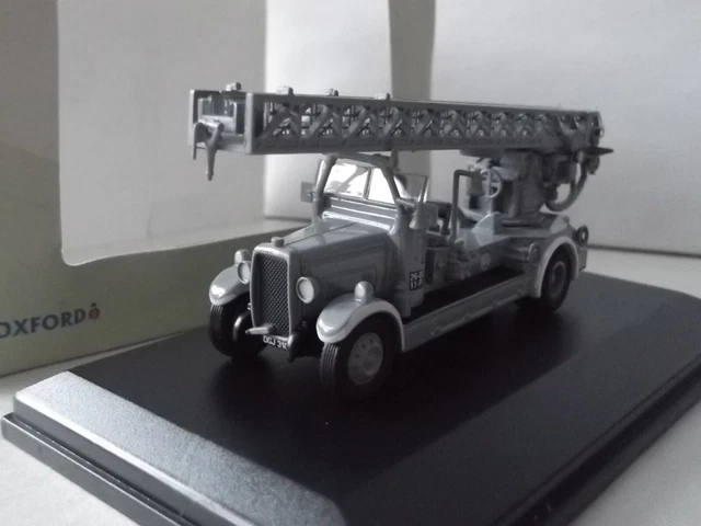 OXFORD 76TLM004, LEYLAND TLM Fire Engine, NFS London, Wartime Grey - 1: ...