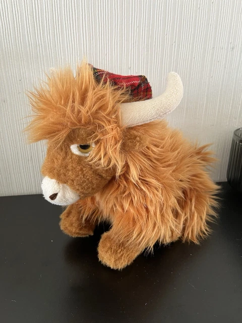 KEEL TOYS HIGHLAND Cow Soft Plush Toy Wearing A Tartan Cap £8.66 ...
