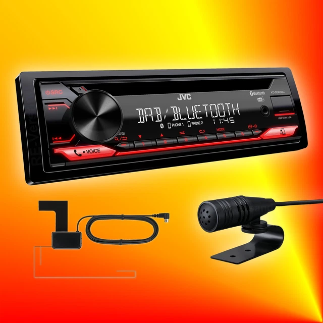 JVC KD-DB622BT CD USB DAB + FM car radio incl. DAB antenna microphone Bluetooth AUX £128.98 ...