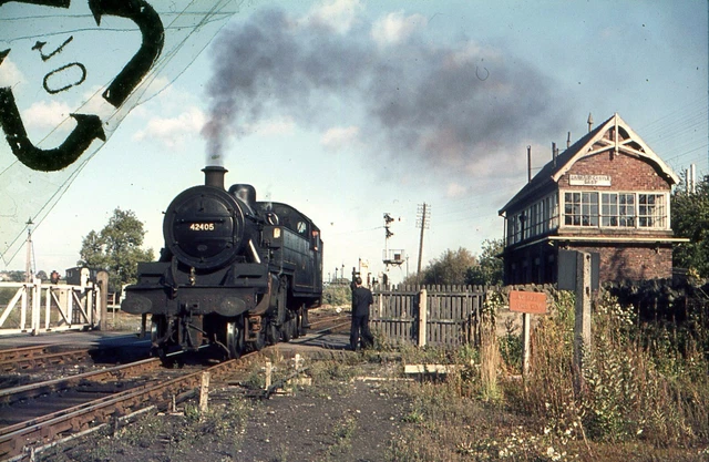 ORIGINAL SLIDE BR steam British Railways Barnard Castle 42405 Sept 1963 ...