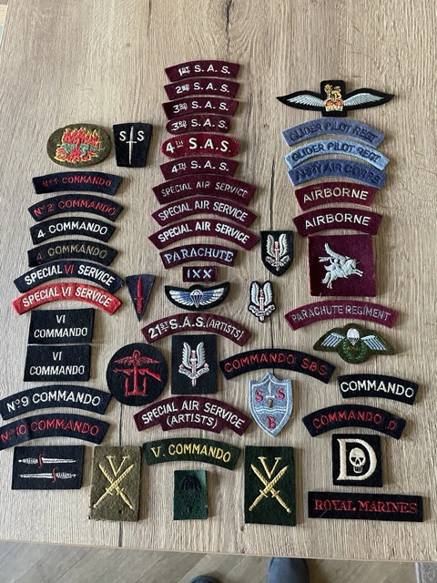 LARGE COLLECTION OF WW2 Cloth Badges Commando Airborne Plus More £66.08 ...