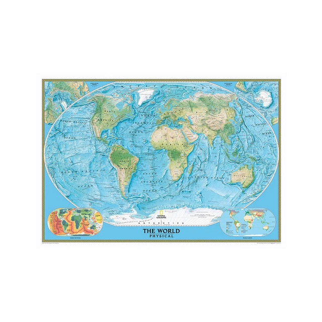 WORLD MAP PHYSICAL MAP LARGE POSTER ART PRINT SIZE 59*39in £11.34 ...