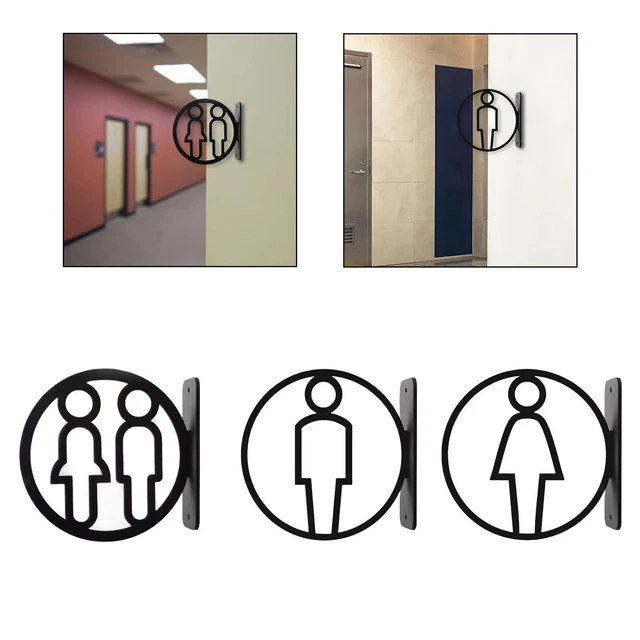 TOILET SIGN RESTROOM Sign Identification Sign Plate for Restaurant ...