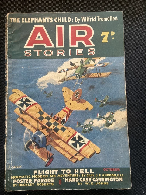 BRITISH PULP AIR STORIES Magazine October 1939 Hard Case Carrington By ...