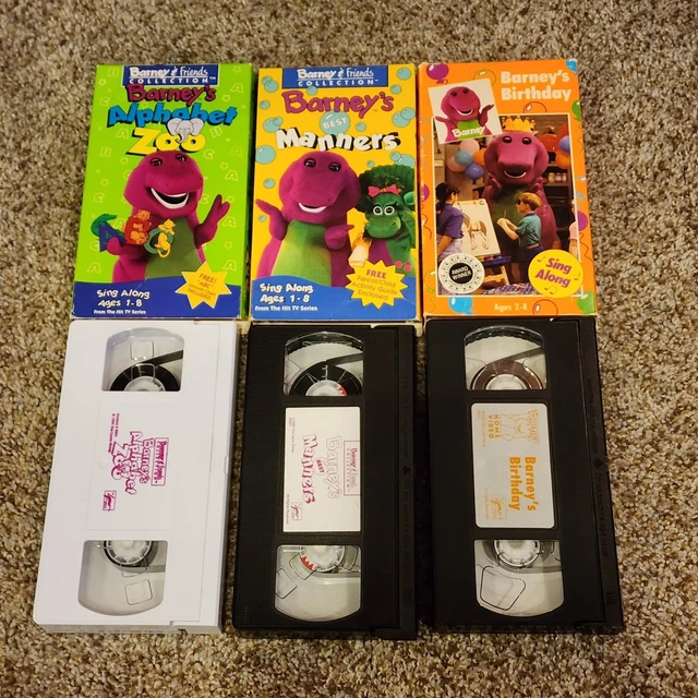 LOT OF 3 BARNEY & Friends VHS, Alphabet Zoo, Best Manners, Birthday ...